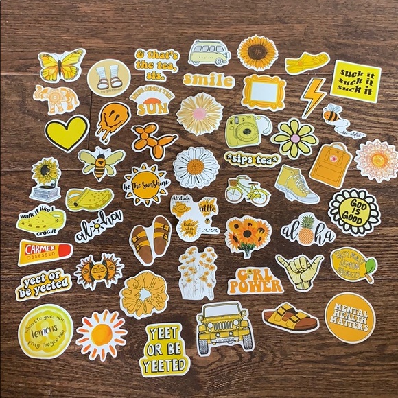 kelzposh | Accessories | Yellow Vsco Girl Sticker Pack | Poshmark
